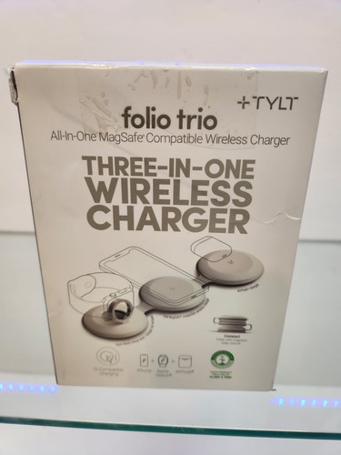 TYLT 15W 3 in 1 MagSafe Folio Trio White Wireless Charger FAST FREE SHIPPING | eBay