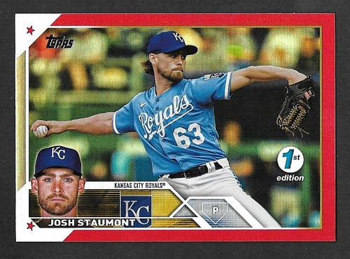 2023 Topps 1st Edition, #194 Josh Staumont, Kansas City Royals, RED ...