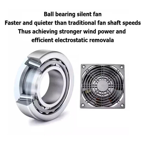 Anti-Static 3 Fans 220V Air Blower Eliminator Ionizing Ion Discharge ...