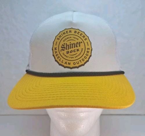 Shiner Bock Yellow White Snapback Hat Cap Trucker Vintage Magellan ...