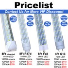 8 Foot LED Shop Lights Single Pin FA8 8FT LED Tube Light Bulbs T8 T12 ...
