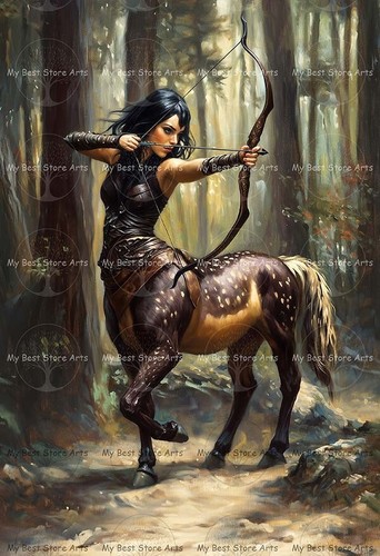 CENTAUR WARRIOR ART PRINT, Mythological Horse Woman Poster, Mystic ...