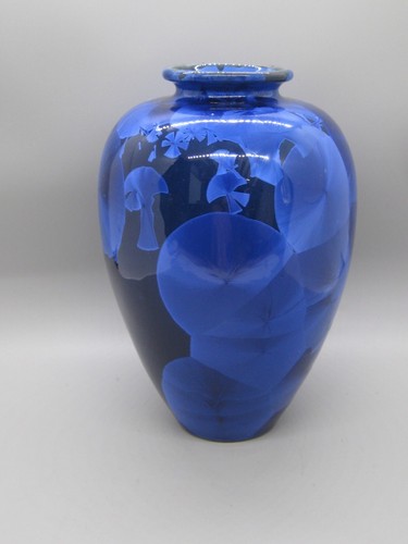 Vtg Louise Reding Crystalline Glaze Blue Studio Pottery Vase Signed! 7 ...