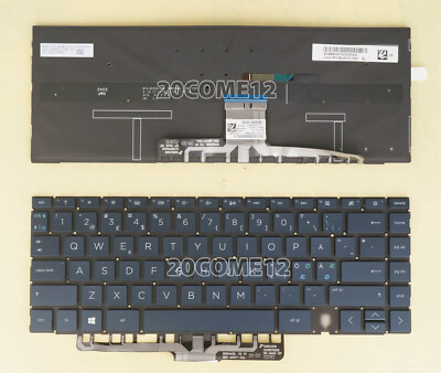 New for HP Specture 14-ea0000 14t-ea0000 Keyboard Nordic ND Backlit ...
