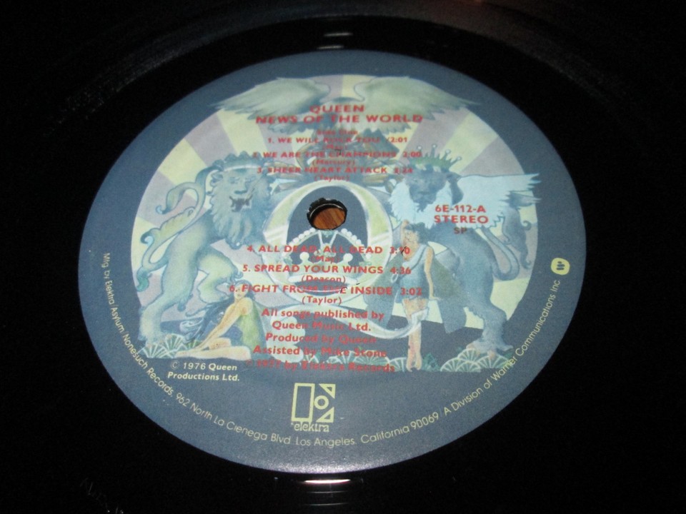 QUEEN NEWS OF THE WORLD LP EX- US ELEKTRA VINYL CLASSIC ROCK | eBay