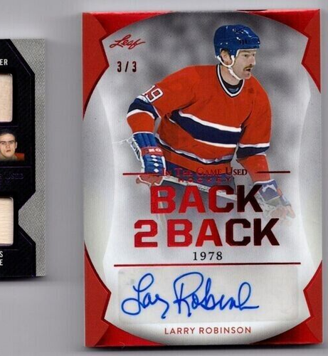 MONTREAL LARRY ROBINSON SERGE SAVARD #3/3 DUAL AUTOGRAPH 2022-23 LEAF ...