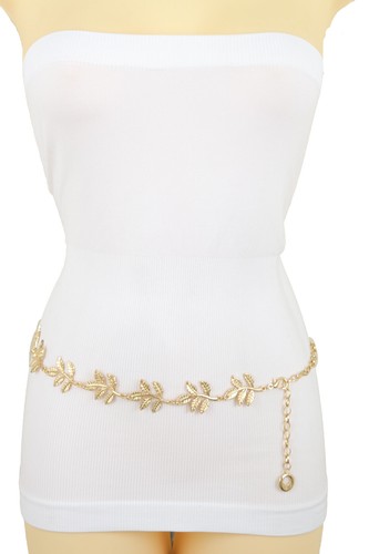 Women Gold Metal Chain Leaf Greece Charm Waistband Greek Bridal Fashion ...