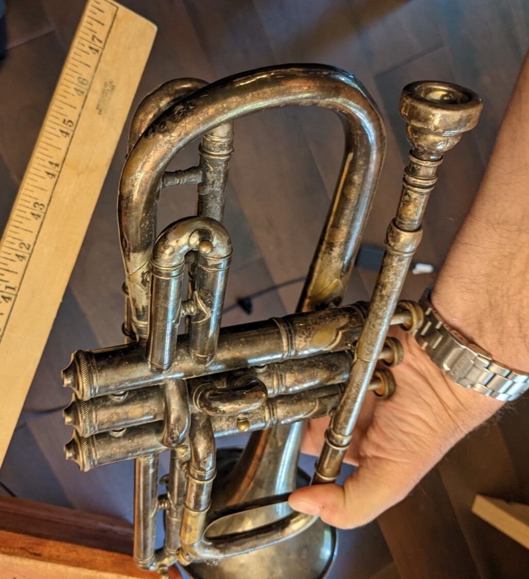 1903 C.G. CONN CONQUEROR 2S POCKET TRUMPET CORNET W/ CASE S/N 81220 ...