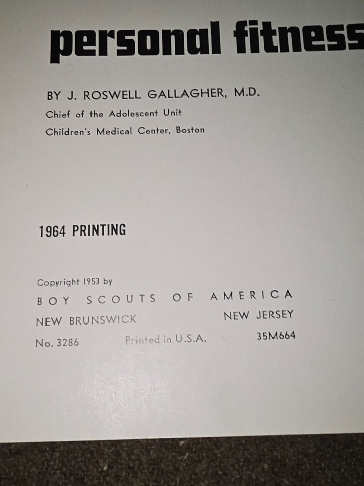 Boy Scouts Personal Fitness Merit Badge Book Dated 1964 | eBay