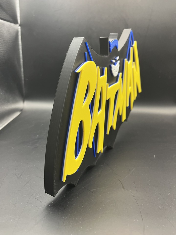 Batman 1966 Logo Sign Display | 3D Wall Desk Shelf Art 11 inch | eBay