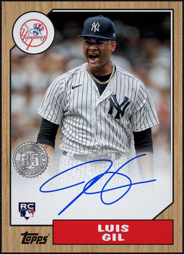 2022 Topps 1987 Baseball Rookie Signature RARE - LUIS GIL RC AUTO ...