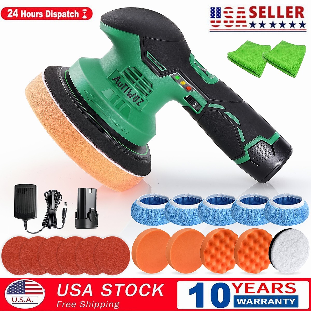 Car Polisher Buffer Machine Kit Cordless Dual Action Polishing Machine ...