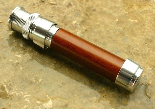 Retro Down locking Fly reel seat - Silver Hardware/Walnut wood insert ...