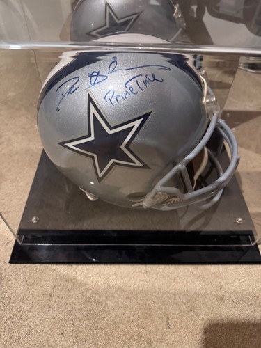 DEION SANDERS SIGNED FULL SIZE HELMET WITH CASE DALLAS COWBOYS PRIME ...