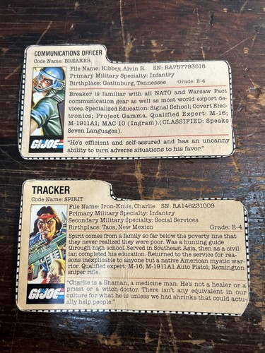 GI JOE BREAKER FILE CARD COMMUNICATIONS OFFICER & TRACKER SPIRIT ...