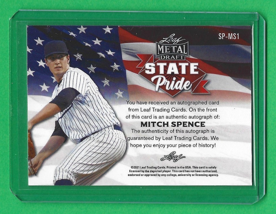 Mitch Spence Leaf Metal State Pride Cracked Ice RC Auto card | eBay