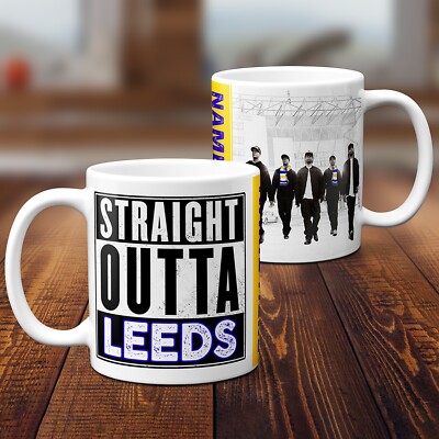 Personalised Leeds Mug Football Fan Cup Straight Outta Retro Dad Mens ...