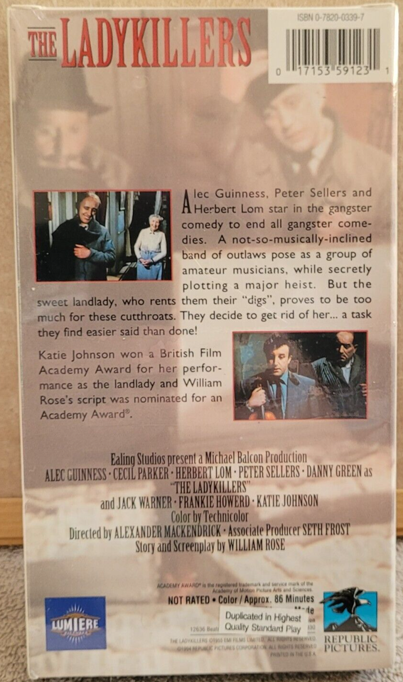 The Ladykillers starring Alec Guiness & Peter Sellers on VHS (sealed ...