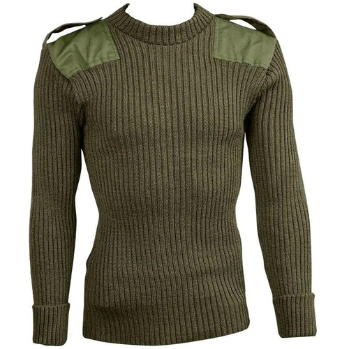 Army Surplus Green Wool Commando Jumper Sweater used | eBay UK