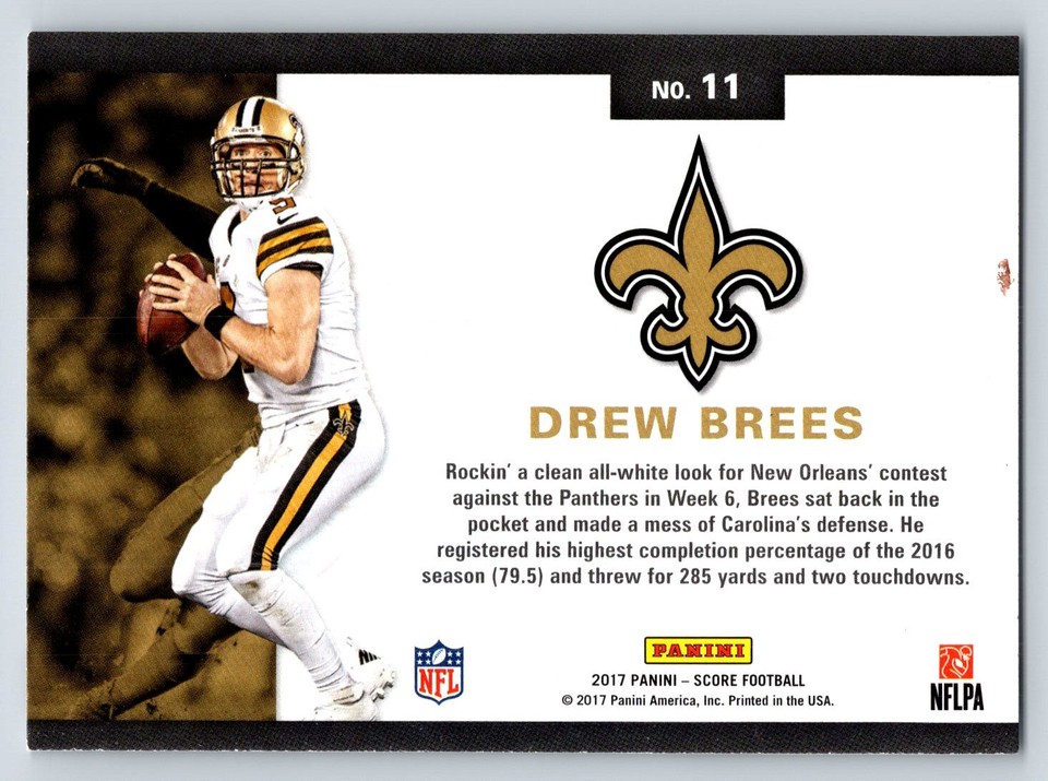 2017 Score #11 Drew Brees Saints Color Rush | eBay