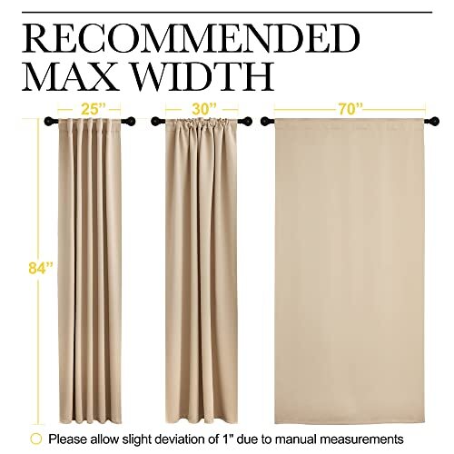NICETOWN Window Treatment Elegant Curtains - (Biscotti Beige Color) 70 ...