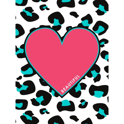 Pink Teal Leopard Reverse Beautiful Large Wall Print Canvas Premium ...