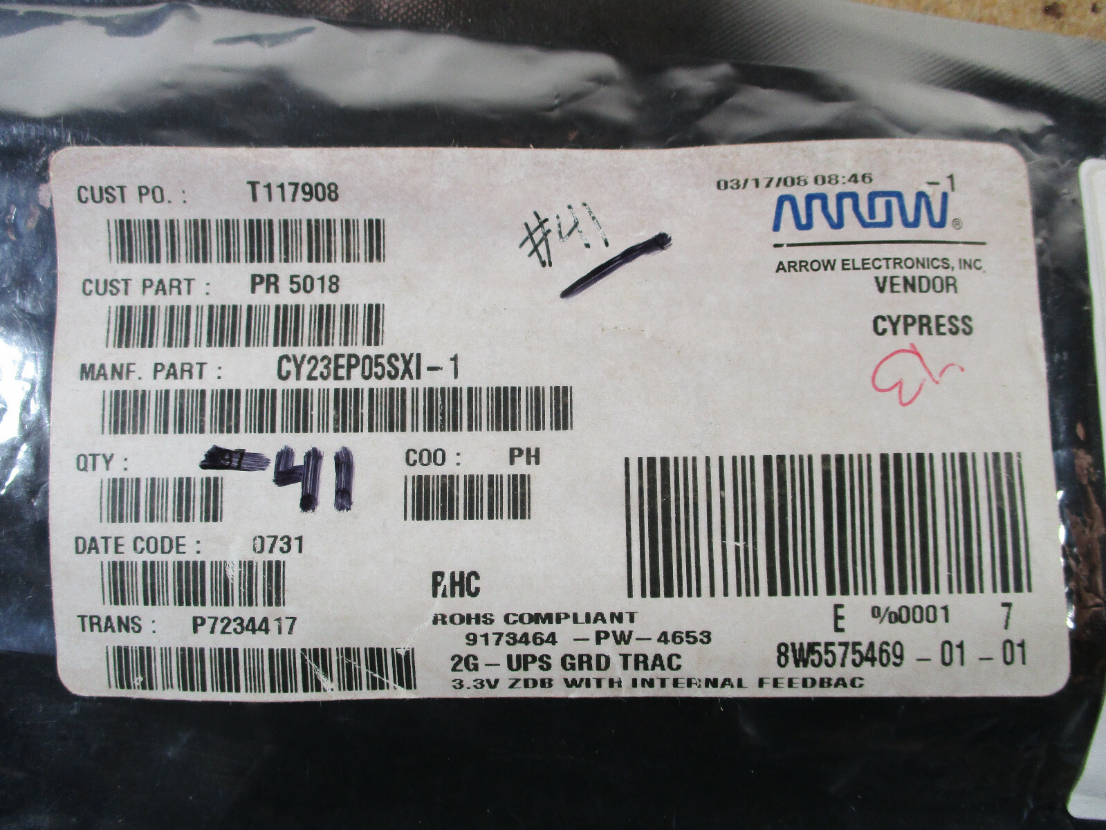 LOT OF 41 CYPRESS CY23EP05SXI-1 IC ZERO DELAY BUFFER 3.3V 808 | eBay