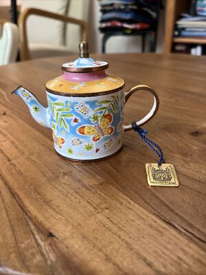 Trade Plus Aid Charlotte di Vita Enamel Teapot - Butterfly | eBay