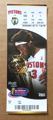 Detroit Pistons Ticket Stub picturing Ben Wallace with Championship ...