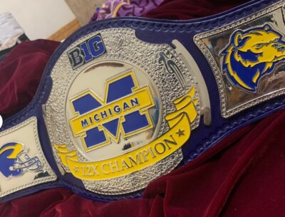 Michigan Wolverines NCAA Championship Legacy Title Belt Adult Size 2mm ...