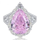 9 Ctw Pink Diamond Engagement Ring Pear Cut in 925 Silver Non Tarnish ...