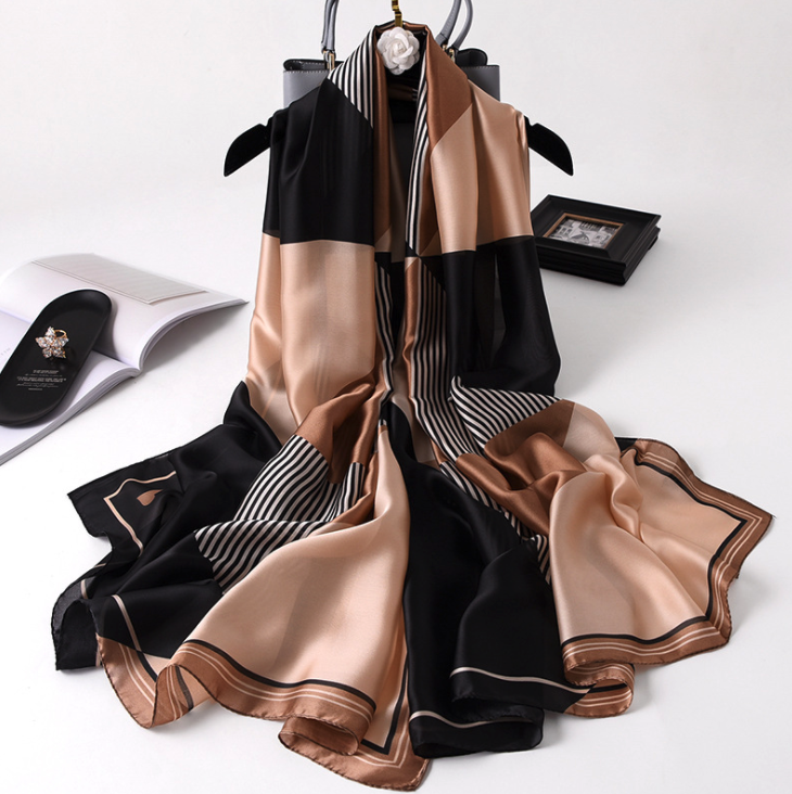 edel Halstuch Seide 180x90 orange Seidenschal Seidentuch Tuch ...