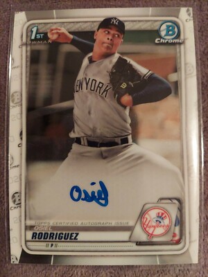 2020 Bowman Chrome 1st Osiel Rodriguez NY Yankees Prospect Auto Card # ...