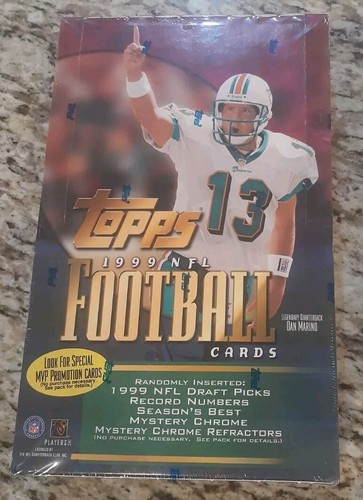 1999 Topps Football Sealed Jumbo Box RARE 24 X 16 Cards Mystery Chrome ...