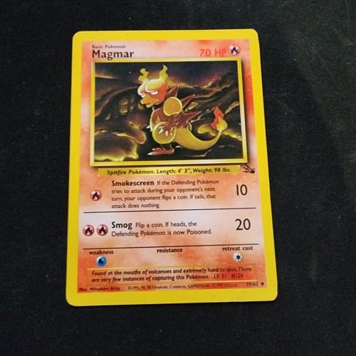Pokémon TCG Magmar Fossil 39 Regular 1999-2000 Wizards Base Set ...
