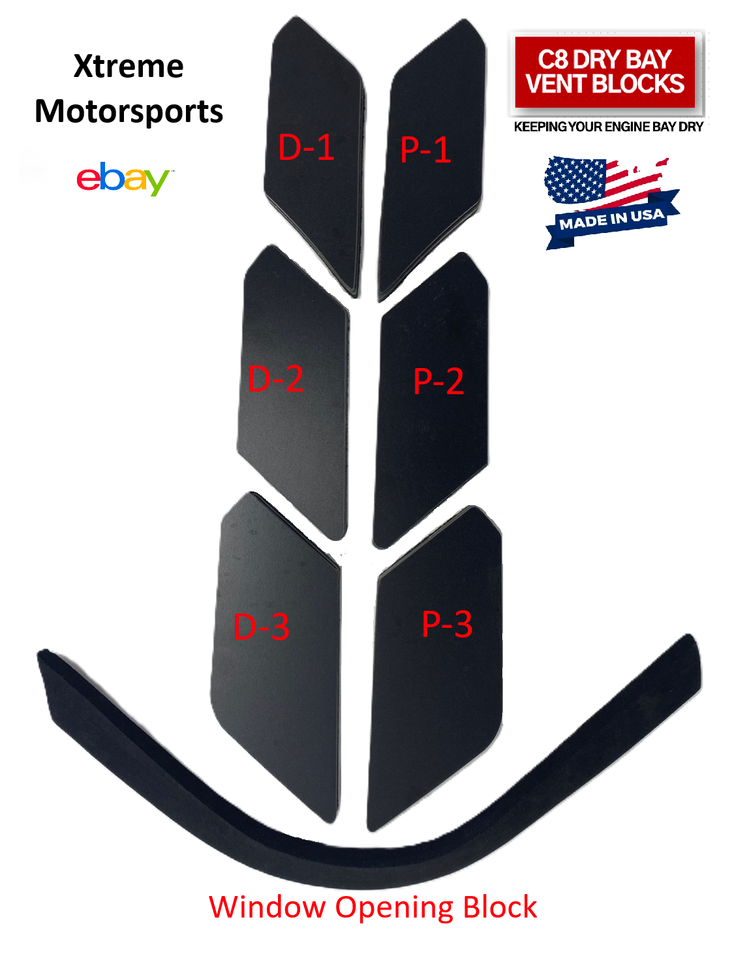Corvette C8 Dry Vent Blocks ( keep your engine dry while washing ) USA ...