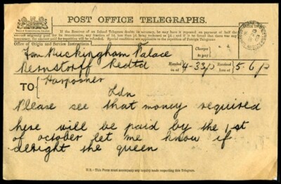 ROYAL TELEGRAM QUEEN ALEXANDRA BUCKINGHAM PALACE | eBay