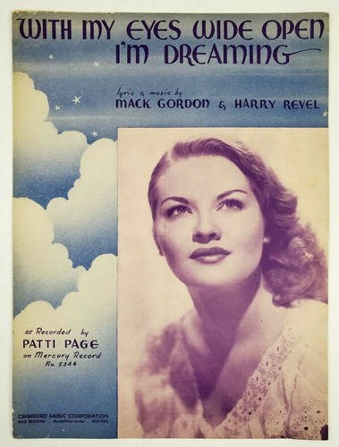 With Eyes Wide Open Dreaming Patti Page Sheet Music 1934 Piano Guitar ...