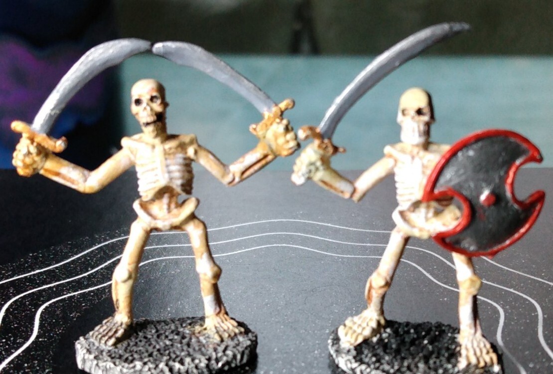 Vintage D&D Dungeons & Dragons Metal Miniature painted reaper skeletons ...