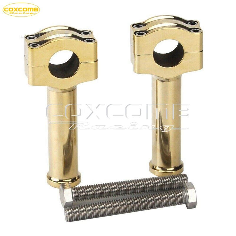 1 Pair Brass 5.5" Handlebar Risers for Harley Bobber Chopper Cafe Racer ...