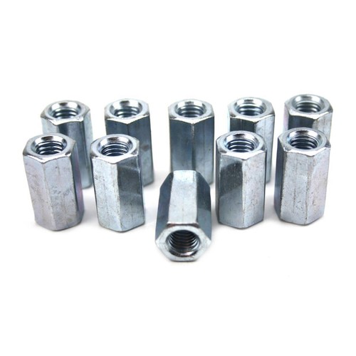 10 x Langmutter M8 Stahl verzinkt Sechskant Verbindungsmutter ...