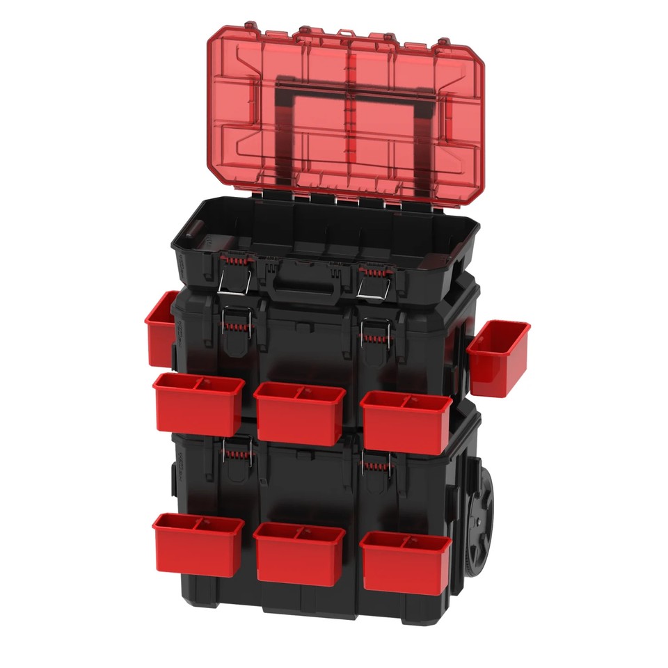 NEW-Hyper Tough Hyper Stack Heavy Duty 3 Piece Modular Rolling Toolbox ...