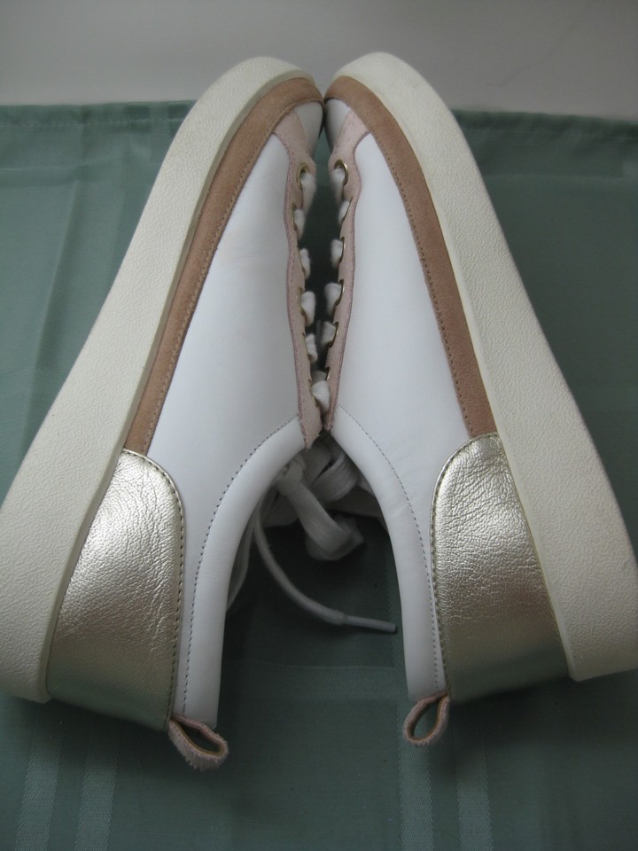 Vionic Winny Sneakers Women's US 8.5 White Gold Leather Camel Suede ...