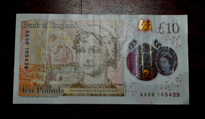 £10 AA Queen Elizabeth and Jane Austen 10 pound note - one of the first ...