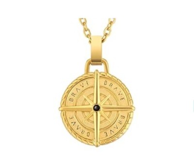 2.5mm Compass Necklace for Men, 22" Pendant Protector Talisman ...