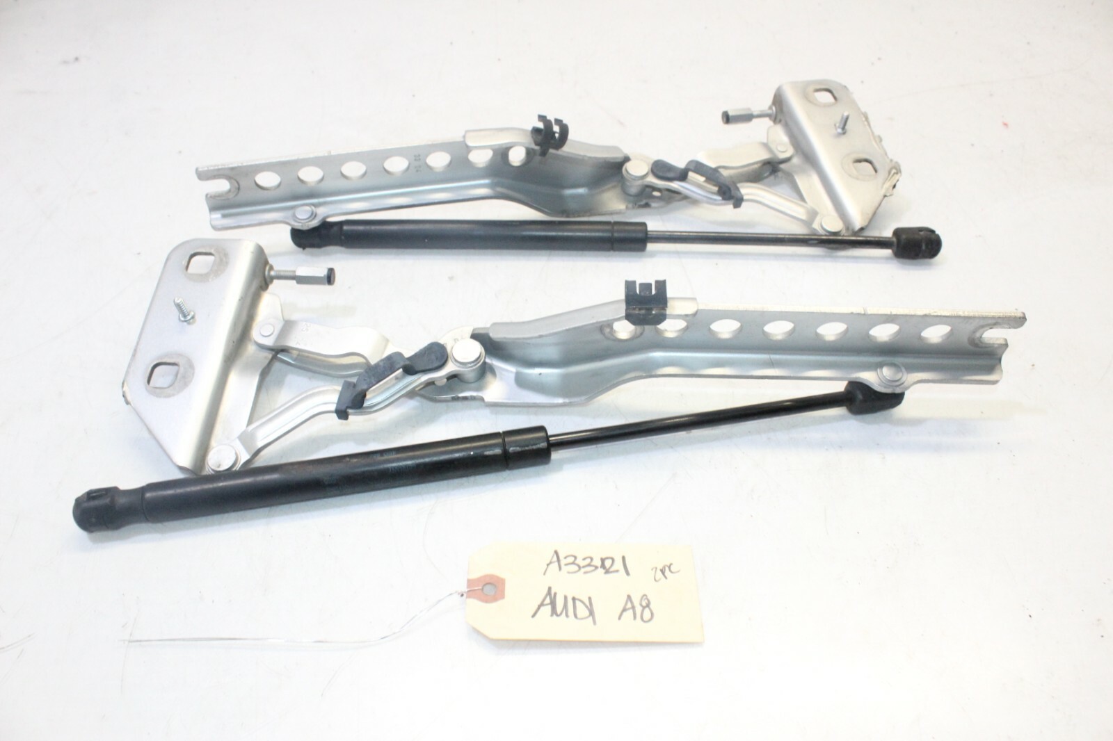 2005 AUDI A8 L QUATTRO FRONT LEFT AND RIGHT HOOD HINGES SUPPORT ASSY ...