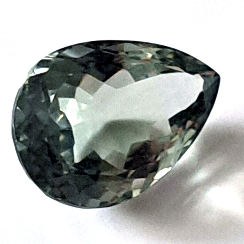 19.40Cts Natural Green Amethyst Stone 21 x 15.6mm Pear Cut AAA Natural ...