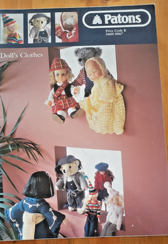 PATONS DOLL CLOTHES KNITTING PATTERNS 16" DESIGNS. SIZES 11" Barbie ...