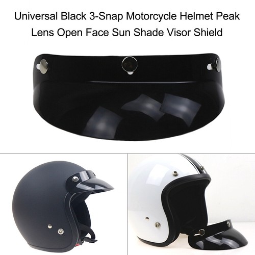 Universal 3-Snap Motorcycle Helmet Peak Open Face Sun Shade Visor Shield H6F0 | eBay