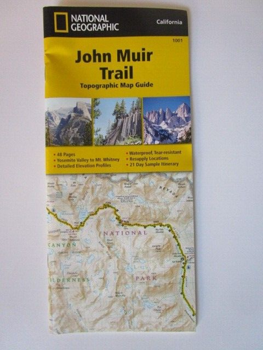 John Muir Trail Illustrated Topographic Map Guide 48 pgs 1001 National ...